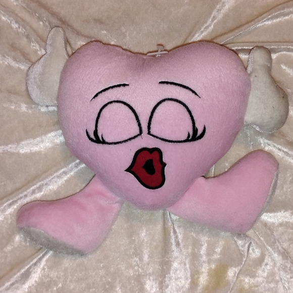hug n fun | Toys | Vintage Hug And Fun Heart Pink Heart Plush Pillow ...
